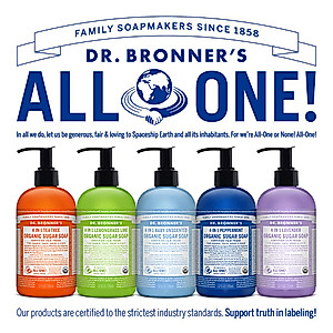 Dr. Bronner’s - Organic Sugar Soap (Baby Unscented, 12 Ounce) - Made with Organic Oils, Sugar and Shikakai Powder, 4-in-1 Use: Hands, Body, Face and Hair, Moisturizes and Nourishes, No Added Fragrance