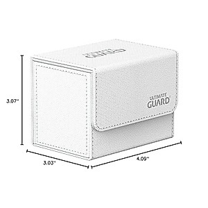 Ultimate Guard Sidewinder 80+, Deck Box for 80 Double-Sleeved TCG Cards, White, Magnetic Closure & Microfiber Inner Lining for Secure Storage
