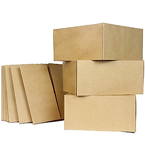 JOYIN 15 PCS Kraft Gift Box 8’’x8’’x4’’, Brown Cardboard Square Boxes, Gift Wrap for Christmas Holiday, Festive Xmas Wrapping Cupcake DIY Boxes