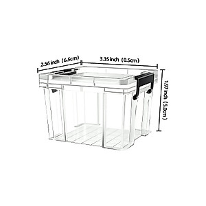 piiyoosnn Small Storage Bins Plastic Storage Container Stackable Box with Lids for Organizing, Clear White (0.27 QT-3 Pack)