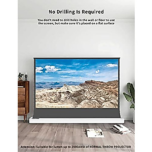 VIVID STORM SINCE 2004-Long Focus ALR Screen Material,White Housing Motorized Floor-Rising Projection Screen,Compatible with Lumen up to 2500ANSI of Ordinary Projector,VWSDSTALR120H
