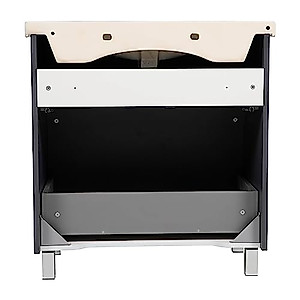 Modern Free Standing Bathroom Vanity with Washbasin | Elit Graphite Gloss Collection | Non-Toxic Fire-Resistant MDF-40-No Mirror Included