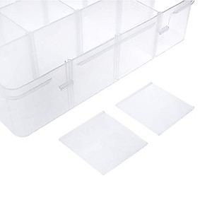 Xiaoyztan 12 Grids Adjustable Hard Plastic Component Case with Removable Dividers for Items Organizing Storing