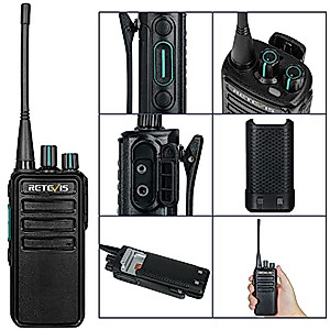 Retevis RB29 2 Way Radio for Adults, Walkie Talkies Long Range with Earpieces, Strong Compatibility, USB Charger, Hands Free Two Way Radio for Warehouse Education Commercial (10 Pack)