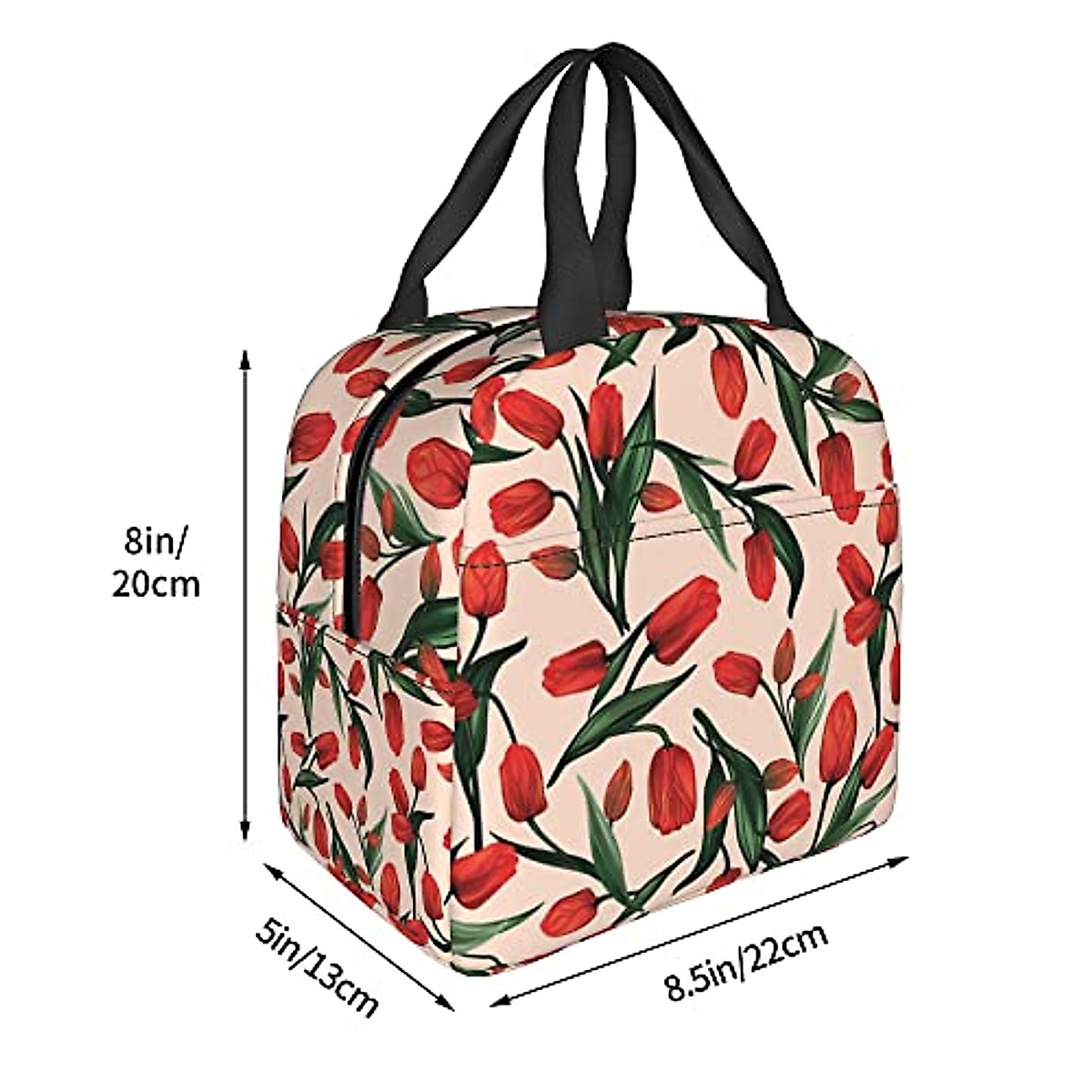 Fubido Zombie Halloween Theme, Insulated Lunch Box Tote Bag for Women Adult Men,Dead Man Walking in Danger Scary Scene,Reusable Leakproof Lunch Bags for Work Office Picnic or Travel,Red Sepia