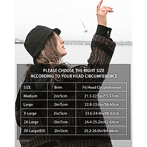 Zylioo XX-Large Reversible Bucket Hat,Oversize Summer Travel Bucket Hats,Wearable Sun Hat for Big Heads 25"-26"