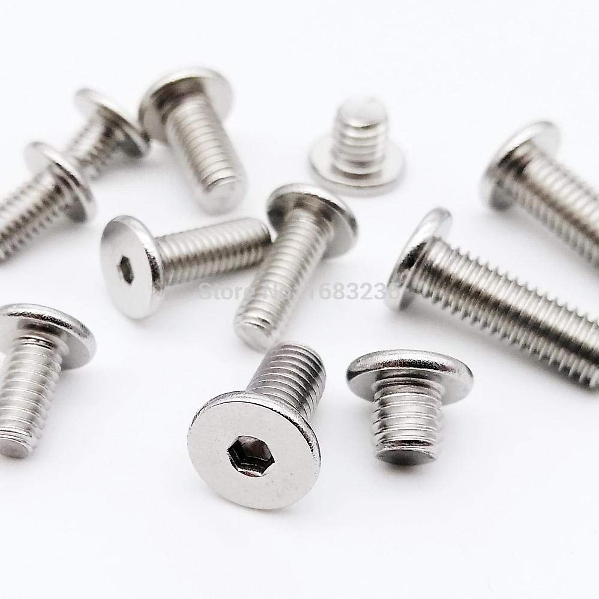 Ochoos 10/50pcs M3 M4 M5 A2-70 SUS 304 Stainless Steel Hex Hexagon Socket Ultra Thin Super Low Short Flat Wafer Head Allen Screw Bolt - (Thread Diameter: M3 50pcs, Length: 5mm)
