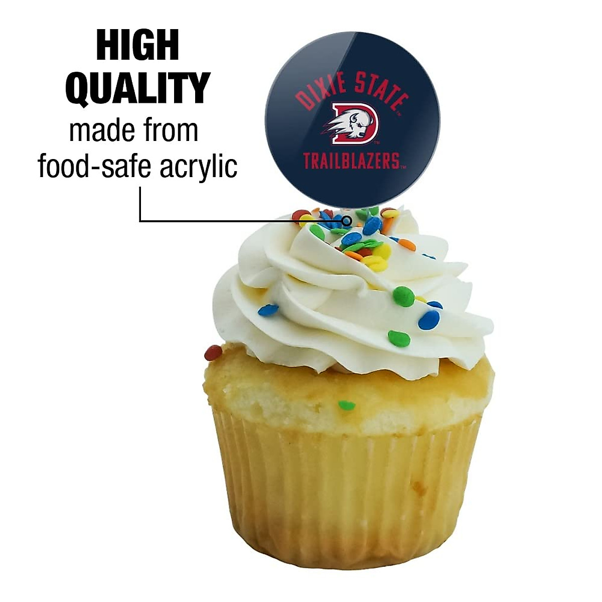 GRAPHICS & MORE Dixie State Trailblazer Cupcake Picks Toppers Decoration Set of 6