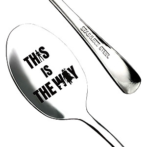 Star War Gifts Spoon Engraved Stir Spoons Gift Ideas Birthday Wedding Present Star Wars THIS IS THE WAY Geek Teaspoon （ Not Fork/Not Kinfe）