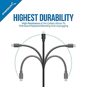 Sabrent 4-Port USB 2.0 Hub [90°/180° Degree Rotatable] + [6-Pack] 22AWG Premium Micro USB Cables