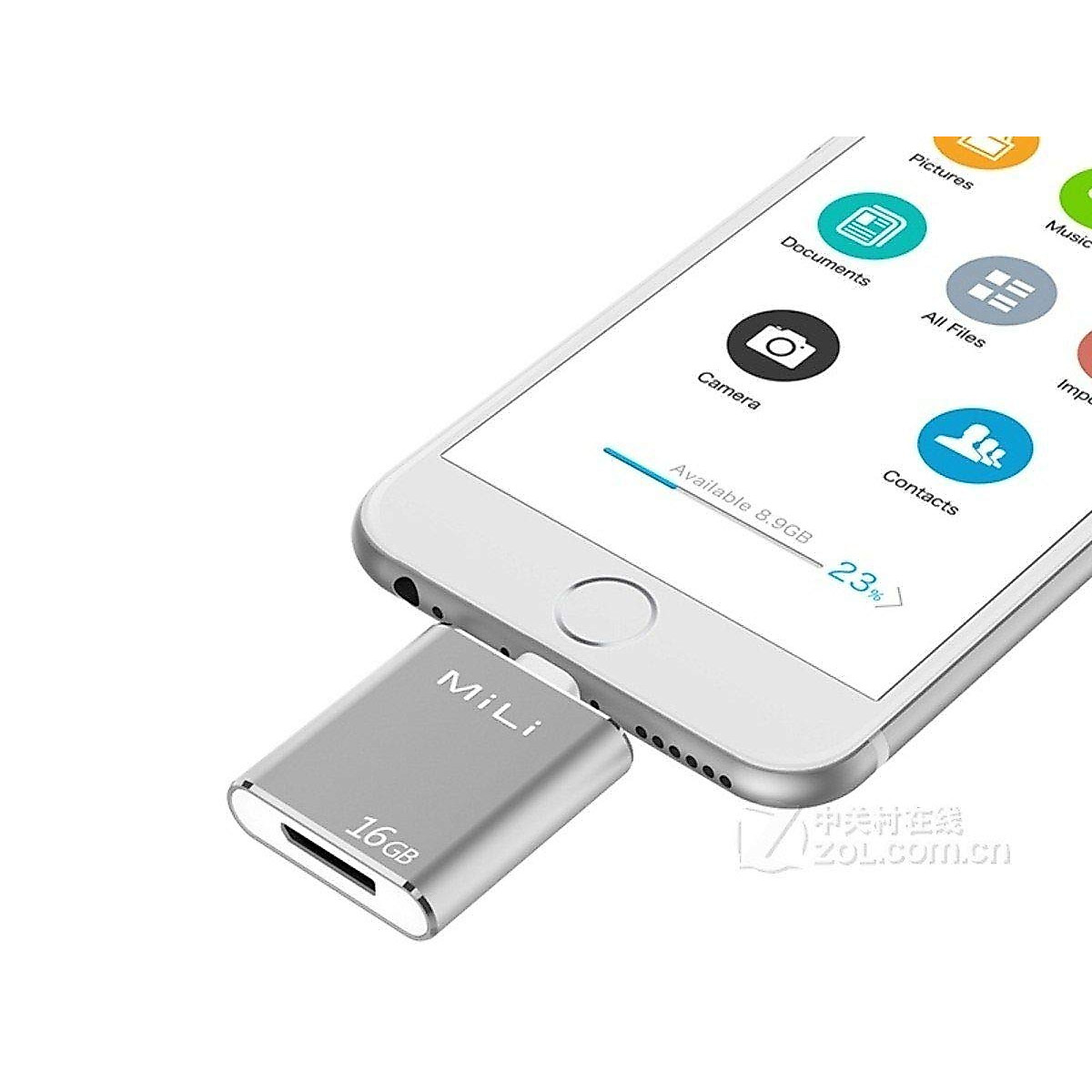MiLi HI-D92 Silver iData Pro 16GB Portable Storage USB Flash Drive for iPhone