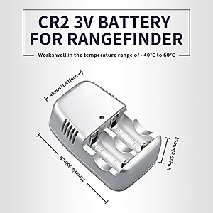 AOBOO CR2 Rechargeable Battery and Fast Charging head-300 mAh 3V Two-Pack Household Battery for Golf rangefinder, Telescope, Electric, Alarm and Other Equipment