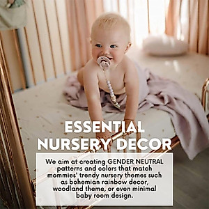 Chippi & Co Little Rainbow Tan Boho Muslin Cotton Fitted Crib Sheet for Baby Standard Size Mattress, boy and Girl Unisex Nursery Bedding 52x28x9''