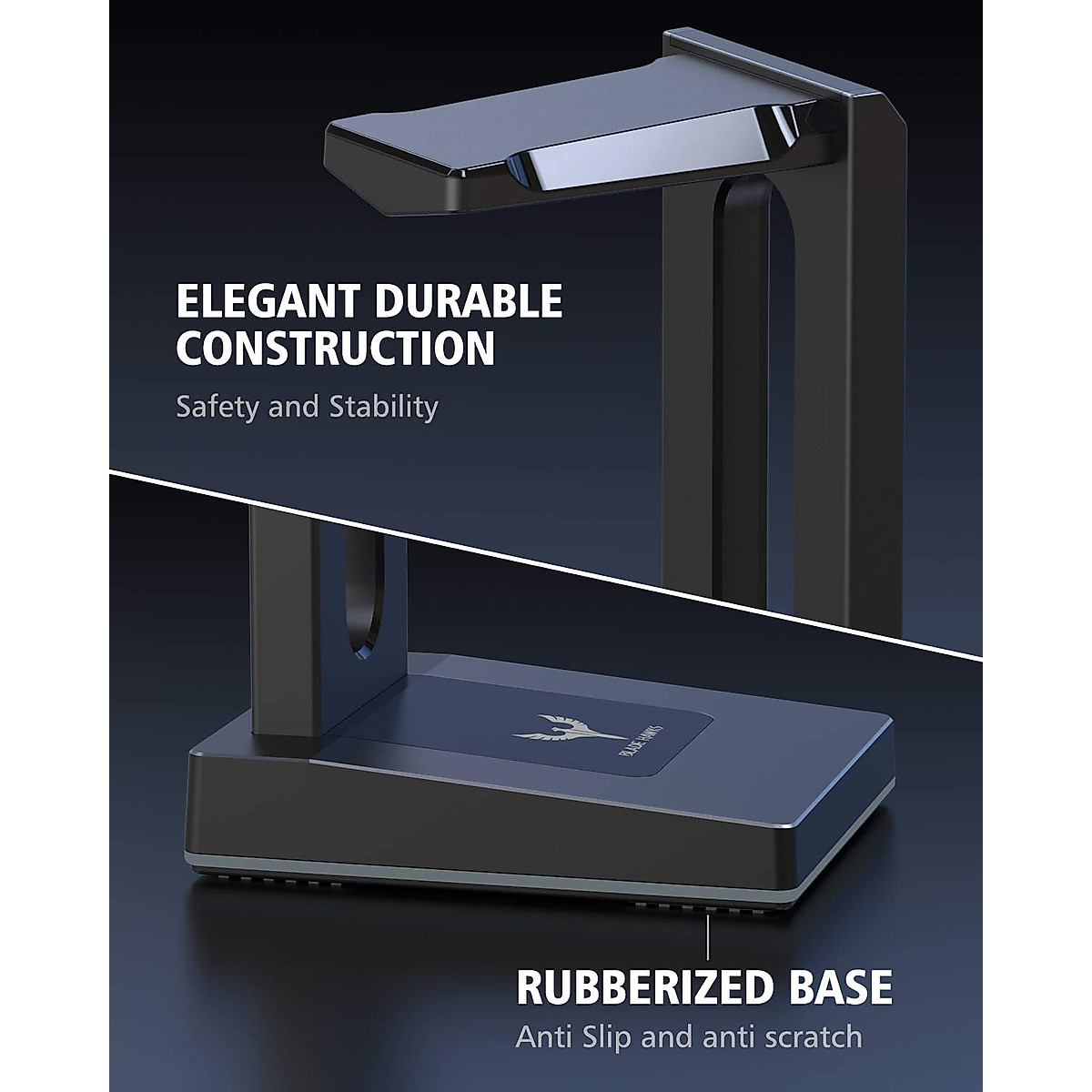 Blade Hawks RGB Gaming Headphone Stand with 3.5mm AUX and 2 USB Ports, Durable Headset Stand Holder for Bose, Beats, Sony, Sennheiser, Jabra, JBL, AKG, Fancy Gaming Accessories - HS18 (Only for PC)