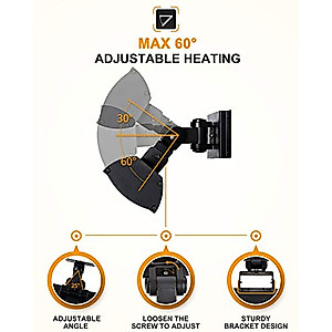 Star Patio Electric Patio Heater, Outdoor Wall Mounted Heater, Infrared Heater with Remote, Instant Heating1500W, IP55 Waterproof Outdoor Heaters, Without Bright Light, STP2580-RM-S