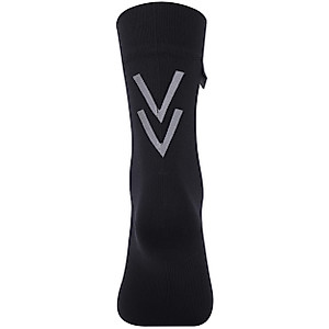 RANDY SUN Waterproof Breathable Merino Wool Lined Socks, Unisex All Climate Outdoor Sport Cushioned Socks for Hiking Trekking Camping Black XS 1 Pair