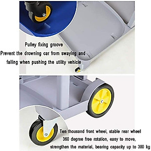 generic Serving Trolley Storage Trolley for Hotel Cleaning Tool Car Hospital Service Cart Linen Truck (Grey)