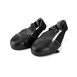 QWORK Steel Toe Cap Safety Overshoes Workplace Anti-smash Cover with Adjustable Strap for Men/Women, 1 Pair (Size 5-12 US)