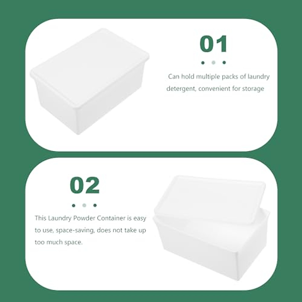 JOINPAYA Box Sheet Laundry Storage Box Drawer Organization Bucket Storage Container Laundry Powder Bin Laundry Powders Holder Sundries Storage Bucket White With Cover Plastic Drum