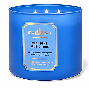 Bath & Body Works, White Barn 3-Wick Candle w/Essential Oils - 14.5 oz - New Core Scents! (Midnight Blue Citrus)