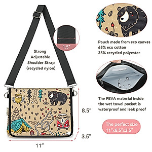 4 Nature Small Diaper Clutch Bag with Wipe Holder, Baby Diaper Bag Purse - Crossbody Diaper Bags For Women, Water Resistant Diaper Organizer Dispenser Pouches, Adjustable Cross Body Straps (Woodland)