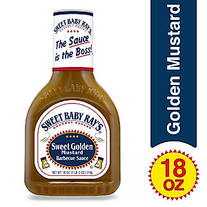 Sweet Baby Ray's Sweet Golden Mustard Barbecue Sauce 18 Ounce (Pack of 2)