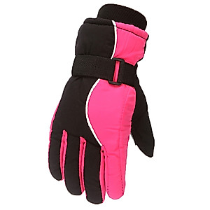 Aniywn Kids Winter Ski Gloves Waterproof Windproof Snow Gloves Aged 5-10 Boys Girls Lining Warm Gloves for Cold Weather