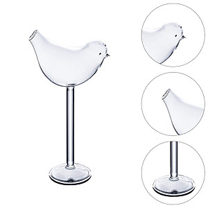 CALLARON 2pcs Cocktail Glass Modern Martini Glass Bird Shaped Cocktail Glasses Clear Cocktail Cups for Home Bar Restaurant (Transparent) 22CM