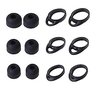BLLQ Replacement for Samsung Gear IconX (2018 Edition) Ear Tips Wingtips 12 PCS Accessories, Silicone Earhooks Earbuds Cover Eargels Eartips Compatible with Gear IcoonX, Black 12pcs
