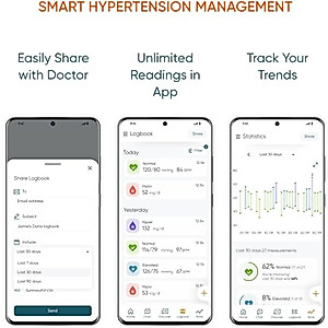 Dario Blood Pressure Monitor for Home Use Gen1 Automatic Machine, Large Adjustable Arm Cuff (8.75-16.5inch), Smart Bluetooth App & Carry Case