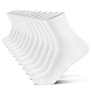 Compression Running Ankle Socks for Men and Women (6 Pairs), Quarter Athletic Socks for Running, Cycling, Golf, Work