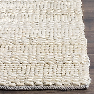 SAFAVIEH Natural Fiber Collection X-Large Area Rug - 11' x 15', Bleach, Handmade Braided Woven Jute, Ideal for High Traffic Areas in Living Room, Bedroom (NF212D)