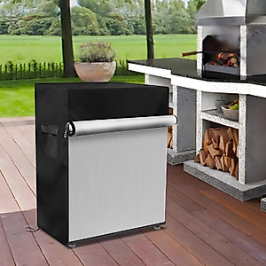 MUTUSHI Outdoor Upright Freezers Cover for 3.0 Cubic Compact Mini Freezer Waterproof & Dustproof Freezers Cover with Double Zipper for Protecting Upright Freezers (22" W x 23" D x 34" H, Black)