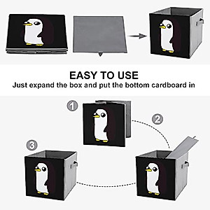 Penguin Collapsible Storage Bins Basics Folding Fabric Storage Cubes Organizer Boxes with Handles