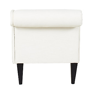 Jennifer Taylor Home Harrison Tufted Roll Arm Chaise Lounge, Antique White Polyester