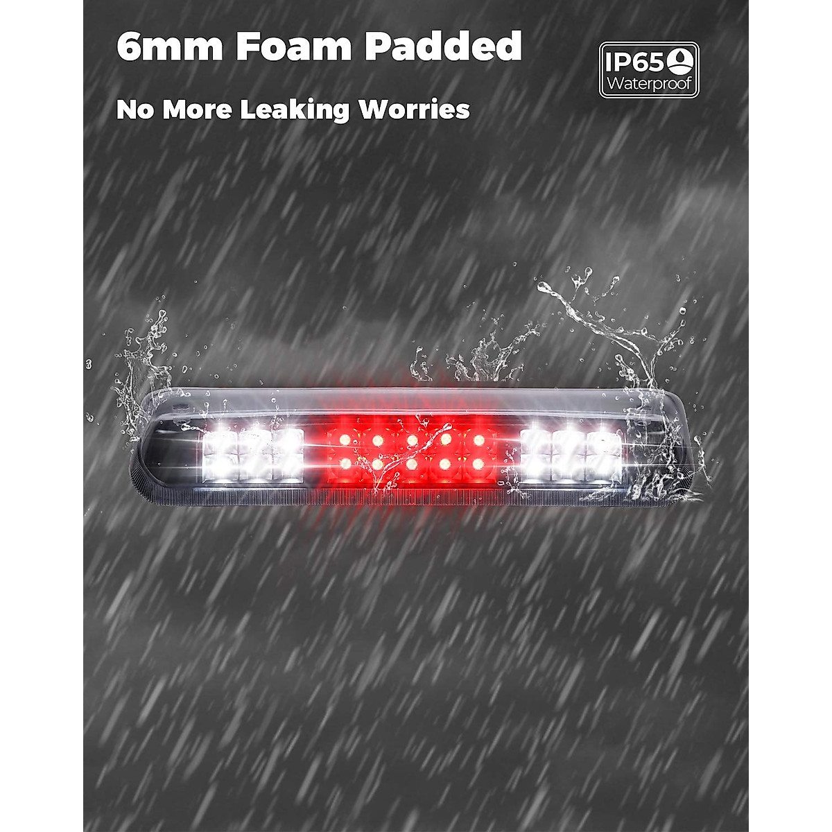 ISSYAUTO 3rd Brake Light Compatible with 2004-2008 F150 Third Brake Light LED High Mount Stop Light
