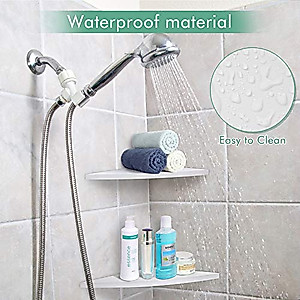 Ejoyous Floating Corner Shelves Set of 3, Modern White Display Shelf Wall Mount Storage Rack Organizer Decorative Shelving Unit for Home Living Room Bathroom Kitchen