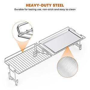 Stanbroil Griddle Warming Rack and Tray for 28" Blackstone Griddle - Foldable Cooking Grate BBQ Accessories Compatible with 28" Blackstone Griddle (Not Work with Hood)
