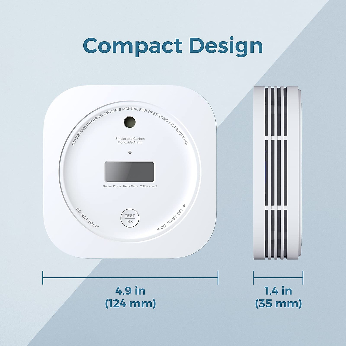 AEGISLINK Smoke and Carbon Monoxide Detector 10-Year Lifespan with Replaceable Battery, Photoelectric Fire Alarm and Electrochemical CO Alarm with Test/Silence Button, SC200, 1-Pack
