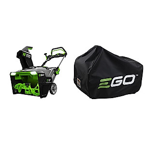 EGO Power+ SNT2112 21-Inch 56-Volt Lithium-Ion Cordless Snow Blower (2) 5.0Ah Batteries and Dual Port Charger Included + Ego Power+ Snt2100 Snow Blower Cover