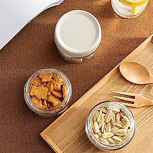 Overnight Oat Jars Containers with Screw Lid Airtight, Salad Dressing,Chia Pudding,Sugar Cane Cubes. Yogurt Storage Containers, Condiment Spice canisters