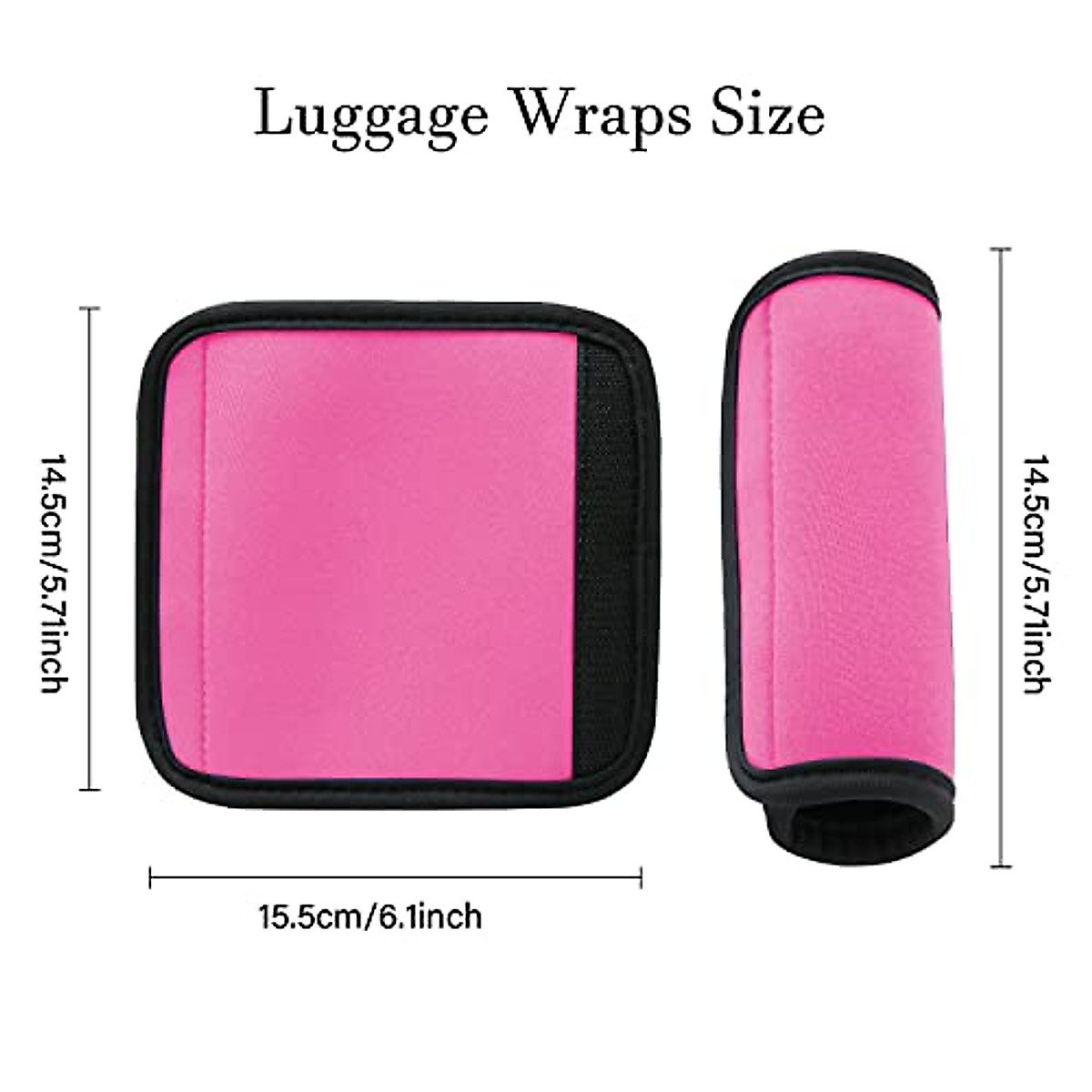 2 Pack Luggage Handle Wraps for Suitcase, Bright Color Comfort Soft Handle Covers (Pink)