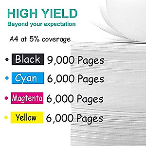 Tyjtyrjty Compatible Ink Replacement for HP 970 970XL 971 971XL Ink Cartridges, for HP Officejet Pro X576dw X476dw X476dn X551dw X451dn X451dw Office Printer (1BK/1C/1Y/1M 4PK)