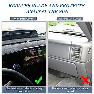 KEDAKEJI Black Dash Cover Mat Fit Compatible with 2007-2014 Chevy Tahoe Avalanche Suburban GMC Yukon/2007-2013 Silverado LTZ GMC Sierra SLT,Dashboard Cover Carpet