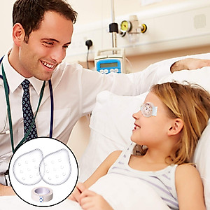 Spnico 5 Pieces Plastic Eye Clear Ventilated Eye Transparent Hole Eye Coverings with Gentle Paper Tape Breathable Eye Protections Care Supplies for Adults to Prevent Sand Gravel