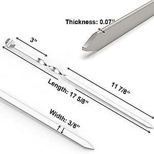 Shish Kabob Skewers, Kebab Skewers 17.7" Stainless Steel Reusable Flat BBQ Sticks for Meat Chicken Shrimp and Vegetable(10-Pack)