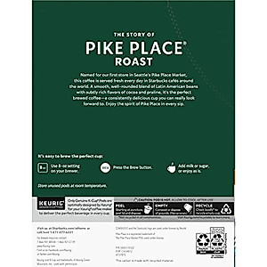Starbucks Pike Place Roast, K-Cup Portion Pack for Keurig K-Cup Brewers, 24 K-Cups (Pack of 2)