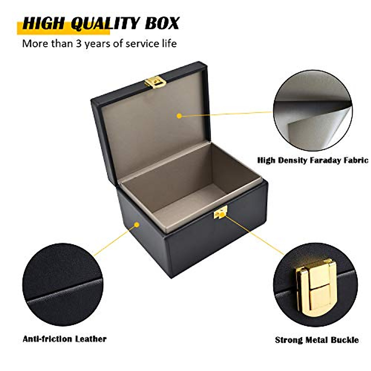 briidea Faraday Box Key Fob Protector, RFID Signal Blocking Box, Faraday Box Signal Blocking Shielding Box for Car Key
