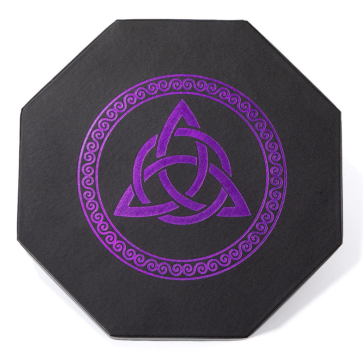 DND Dice Tray - Premium 8 Inch Tray Dungeons and Dragons - Exquisitely Detailed Purple World Tree & Triquetra Design - Perfect Rolling & Box Storage to Protect Your Dice for D&D and RPG