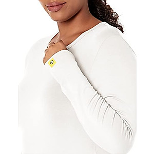 WonderWink Layers Women’s Silky Long Sleeve Tee — White, Medium